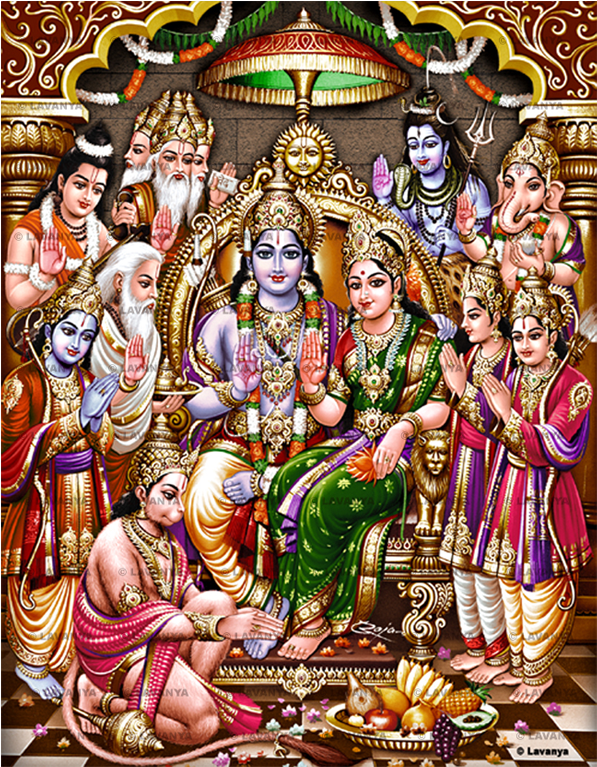 Download Sri Rama - Ramar Pattabhishekam Seeta PNG Image with No ...