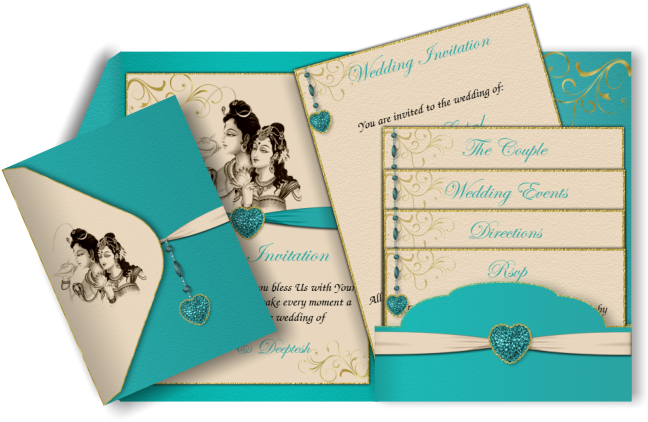 Turquoise & Ivory Email Wedding Invitation Perfect - Wedding Invitation ...