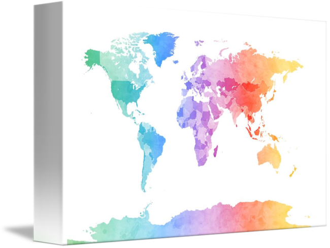 "watercolor Map Of The World Map" By Michael Tompsett - Watercolour ...