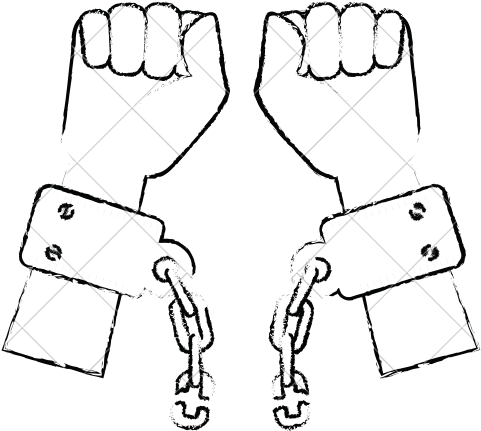 Drawn Chain Handcuffs - Slavery Chains Outline - Free Transparent PNG ...