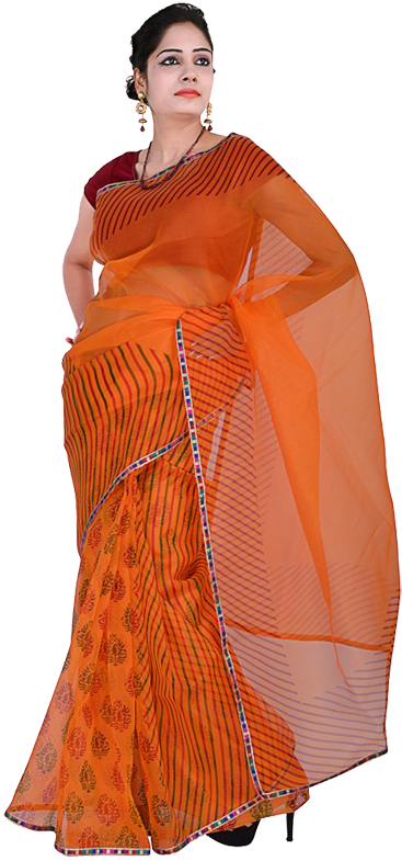 Download Colorful Gota Patti Lehariya Print Super Net Saree - Organza ...