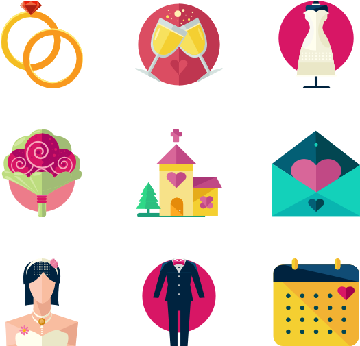 Download Wedding - Wedding Icons Png PNG Image with No Background ...