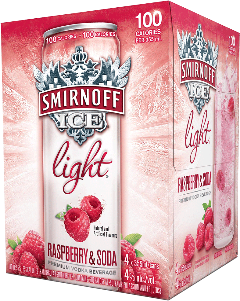 Smirnoff Ice Light Raspberry & Soda - Smirnoff Light Black Cherry And ...