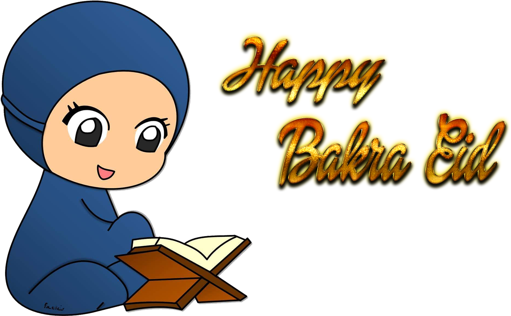 Happy Bakra Eid Transparent Background - Muslim Cute Kids Cartoon ...