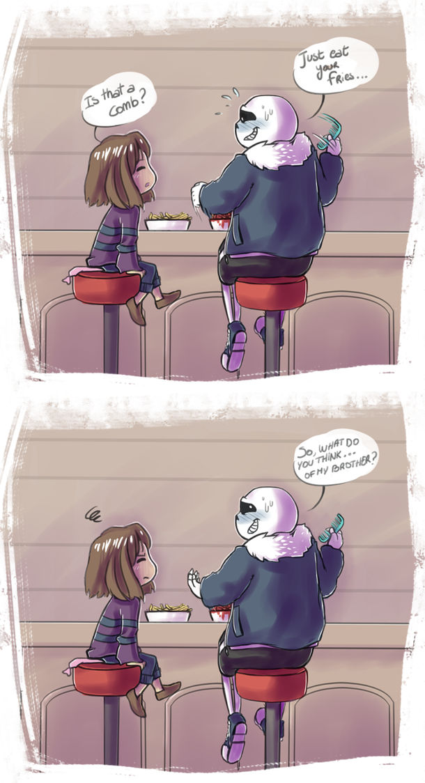 Download Undertale, Frisk, Sans - Sans Combing His Hair PNG Image with ...