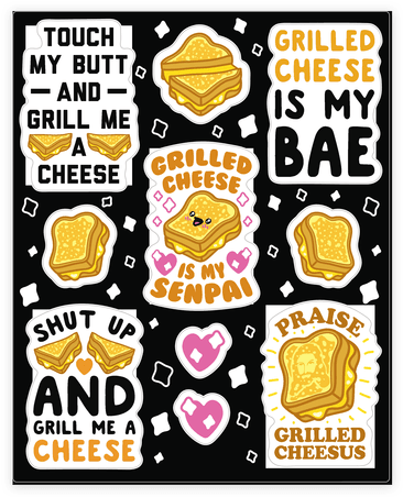 Grilled Cheese Sticker/decal Sheet - Sticker Cheese - Free Transparent ...