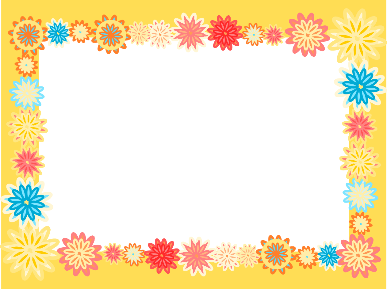 Flower Border Png For Kids - Scrapbook Flower People Working Themed ...