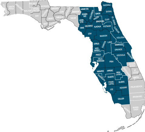 Accessible Areas Of Florida - Florida - Free Transparent PNG Download ...