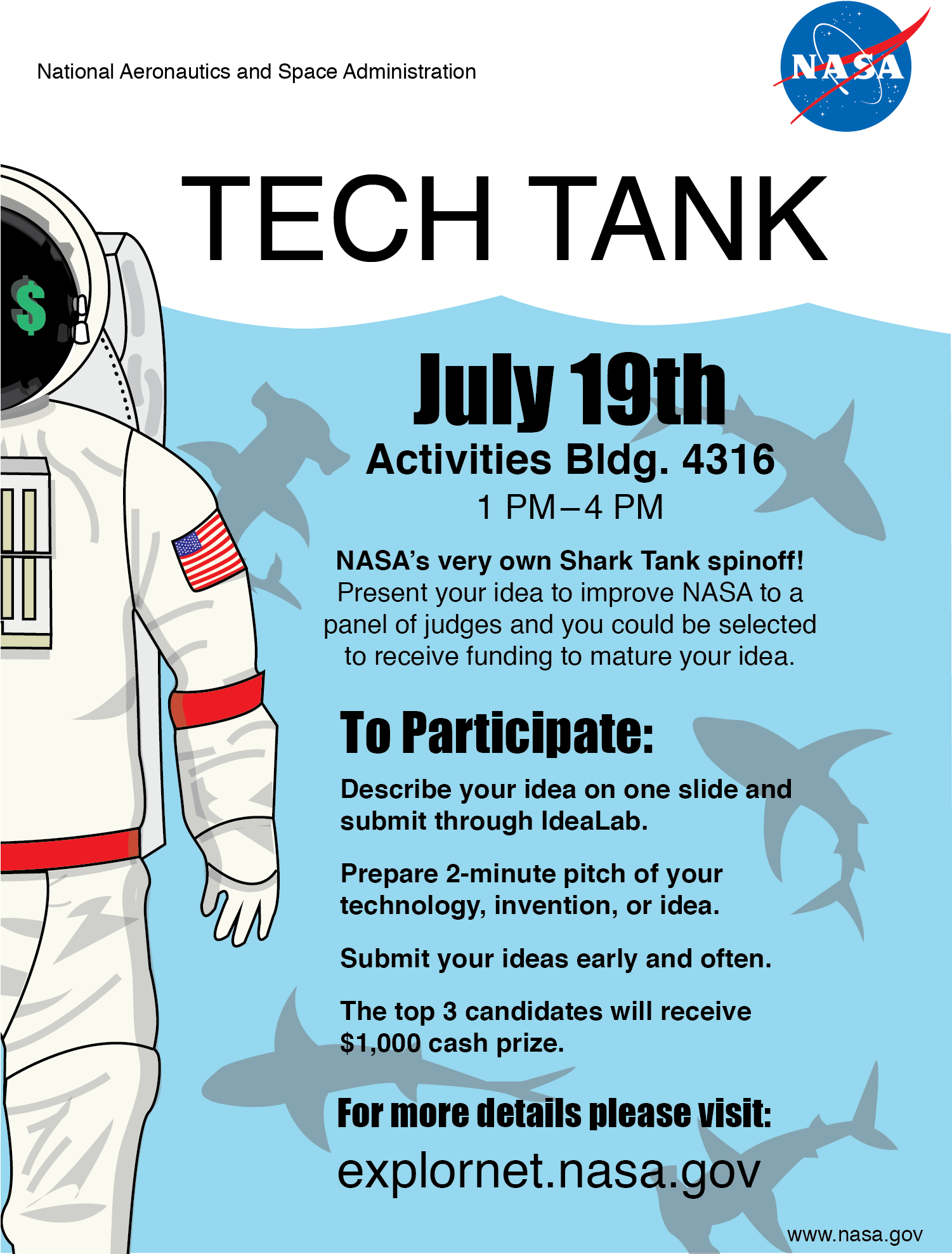 Download 2018 Nasa Tech Tank Flyer - Nasa PNG Image with No Background ...