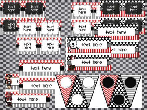 Download Editable Pirate Themed Labels/banner Set - Graphic Design PNG ...