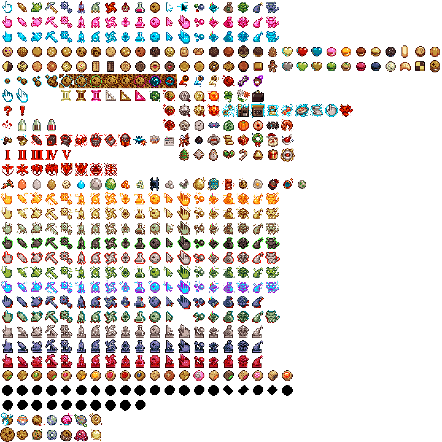 New Icons - Cookie Clicker Sprite Sheet - Free Transparent PNG Download ...