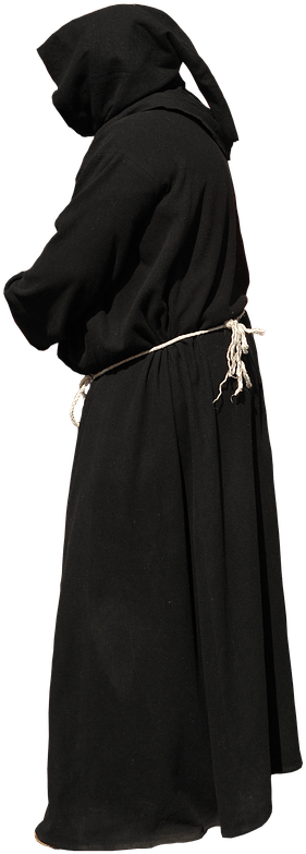 Download Monk Back View Black Gown Png - Back Monk PNG Image with No ...