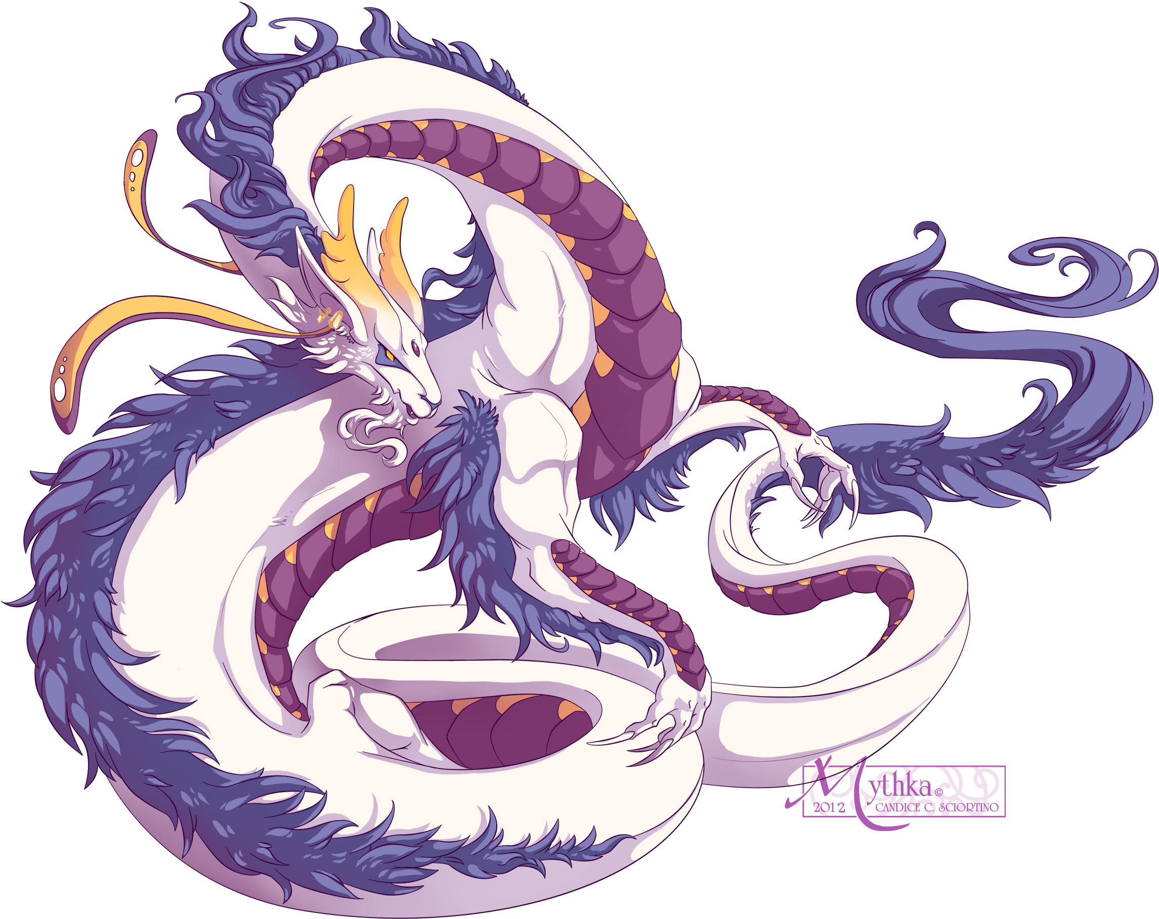 Download Mythka White Lung Dragon - White And Purple Dragon PNG Image ...