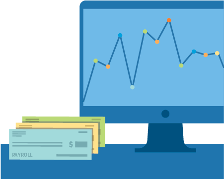 Download Payroll Checks Next To A Computer Monitor Displaying - Payroll ...