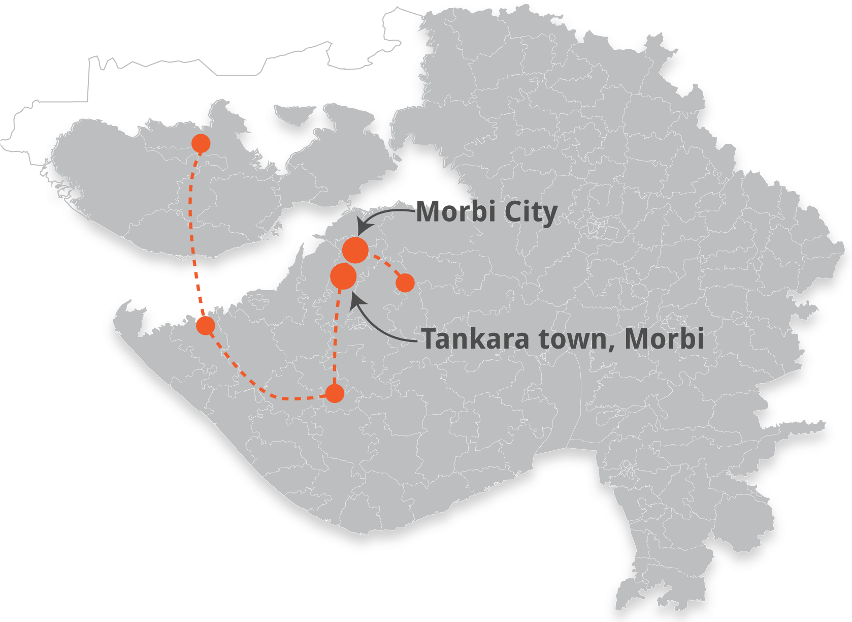 Download Morbi Is The Second Stop In Scroll Gujarat State Map Png PNG