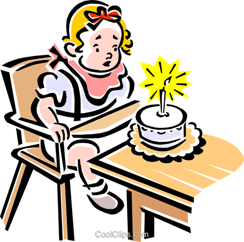 Child Blowing Out Candles On A Cake Royalty Free Vector - Blow Candles ...