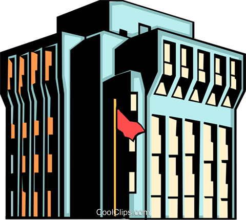 Office Building Royalty Free Vector Clip Art Illustration - Building ...