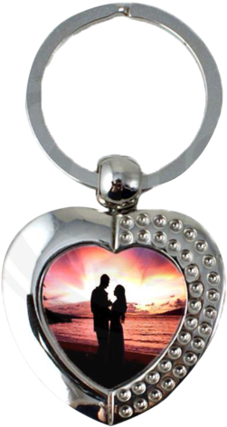 Download Metal Key Chain -heart - Sublimation Heart Keyring Metal PNG ...