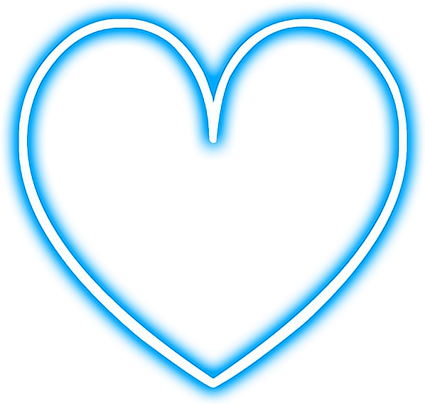 Heart Love Neon Snapchat Blue Glowing Png Library Moldura Coração