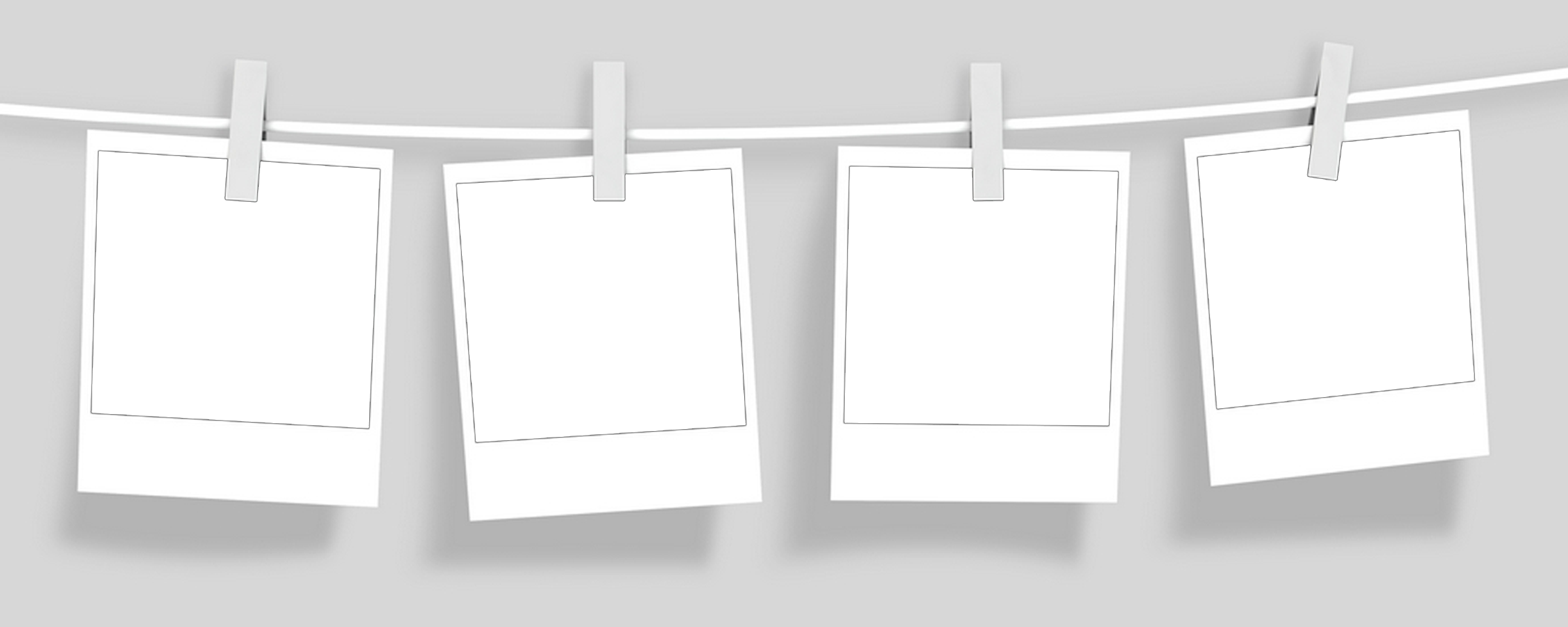 Download Polaro overlay String Of Blank Polaroid Pictures Transparent