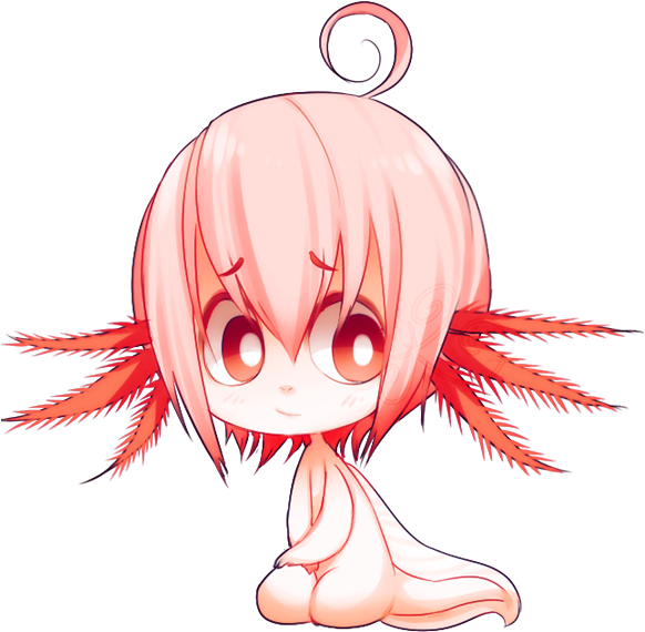 Download Axolotl Chibi By Kiwiboob - Kawaii Chibi Axolotl PNG Image ...