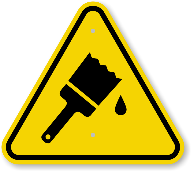 Triangle Warning Sign - Caution Wet Paint Sign - Free Transparent PNG ...