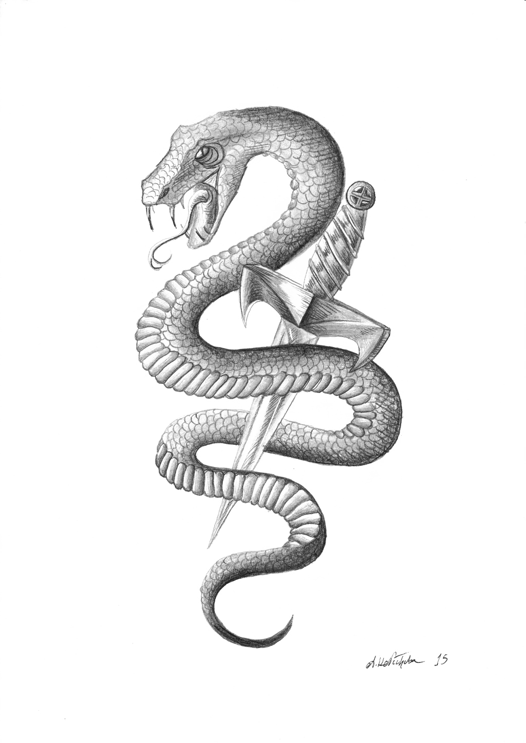 Download Snake Tattoo Png Image Background - Snakes Images For Tattoos ...