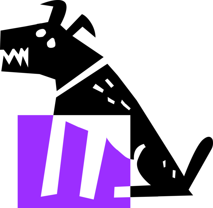 Vector Illustration Of Angry Growling Snarling Dog - Scale Drawings ...