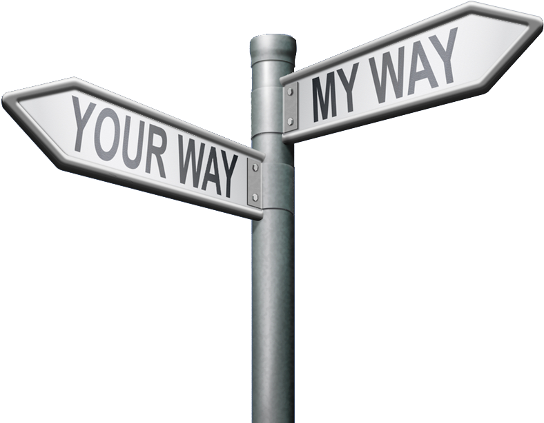 Download Signpost My Way Your Way - Transparent Background Street Sign ...