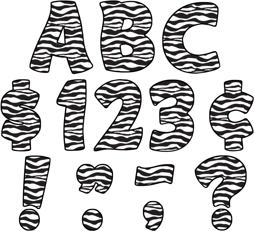 Download Tcr5375 Zebra Print Funtastic 4" Letters Uppercase - Letras De ...