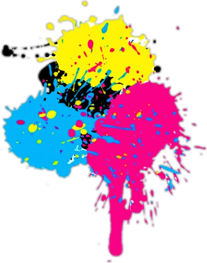 Download Art Sticker - Cmyk Paint Splash PNG Image with No Background ...
