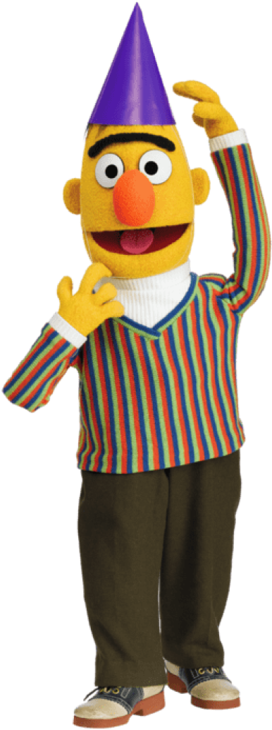 Download Sesame Street Bert Party Hat Png - Bert Sesame Street Birthday ...