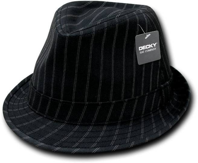 Download Decky Double Pinstripe Black White Fedora Fedoras Hat - Double Pinstripe Fedora, Style ...