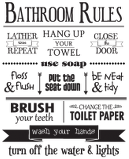 Bath0306 Bathroom Rules Wall - Bathroom Rules Png - Free Transparent ...