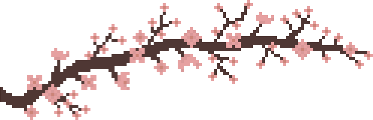 Sakura Branch - Pixel Art - Free Transparent PNG Download - PNGkey