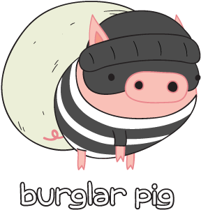 Download Burglar-pig - Cartoon PNG Image with No Background - PNGkey.com