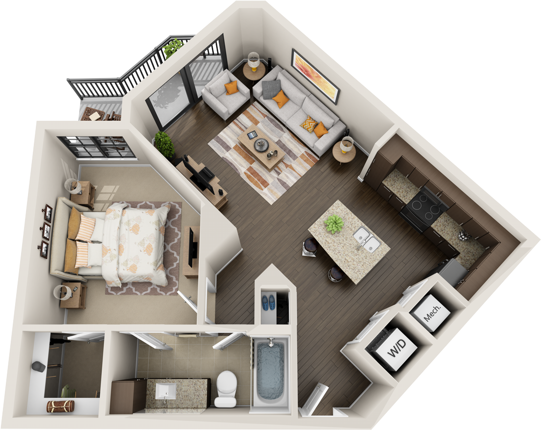 3d Floor Plan Image - Apartment 3d Floor Plans - Free Transparent PNG ...