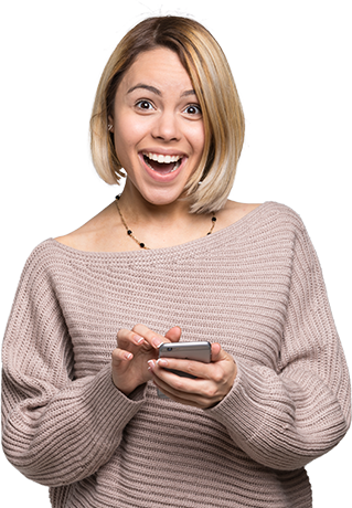 Woman Holding Phone - Woman Using Phone Png - Free Transparent PNG ...