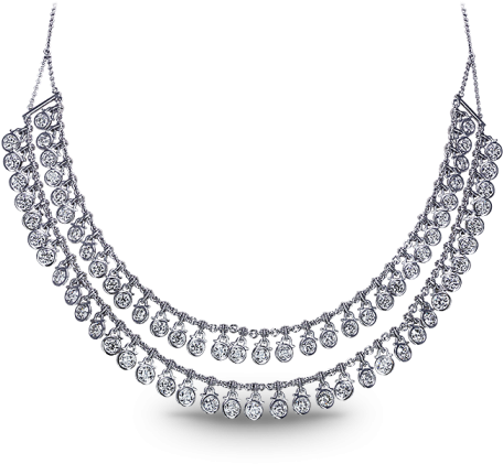 Description - Double Layer Diamond Necklace - Free Transparent PNG ...