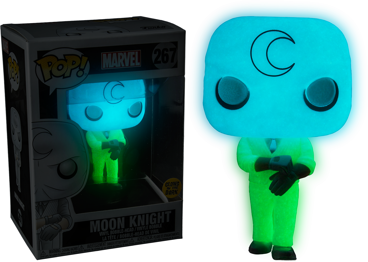 Marvel - Moon Knight Funko Pop Glow - Free Transparent PNG Download ...