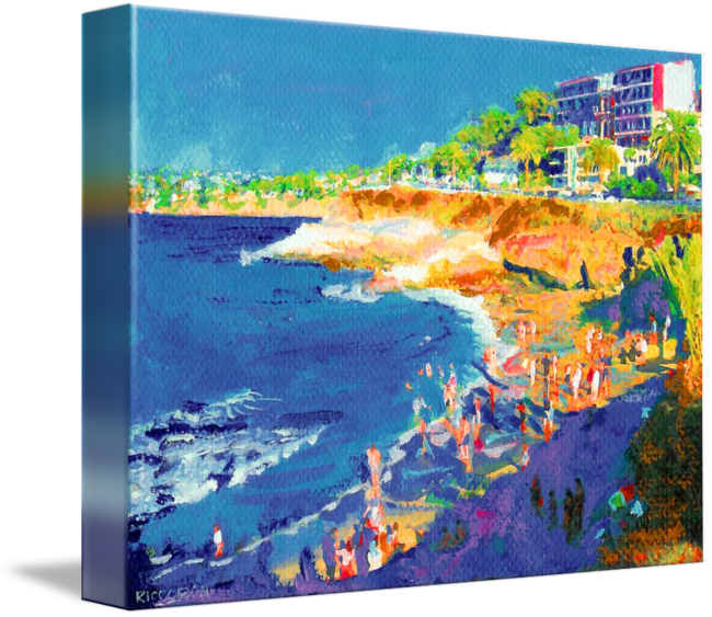 Download Drawing Beach Watercolor - Gallery-wrapped Canvas Art Print 15 X 11 Entitled La PNG ...