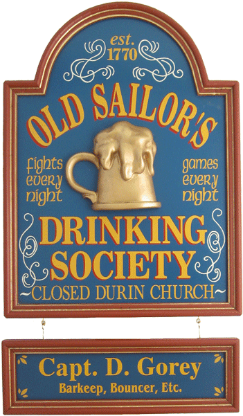 Download Old Sailor's Sign 24"x18" - Old Wood Bar Signs PNG Image with ...