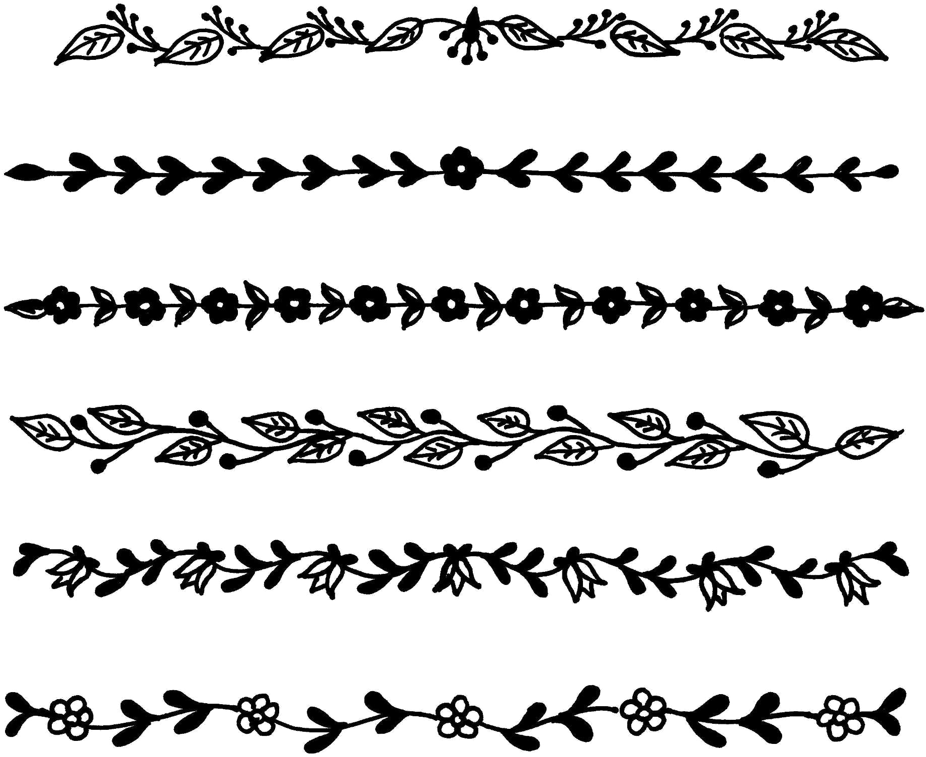 Border Transparent Background - Flower Line Border Png - Free ...