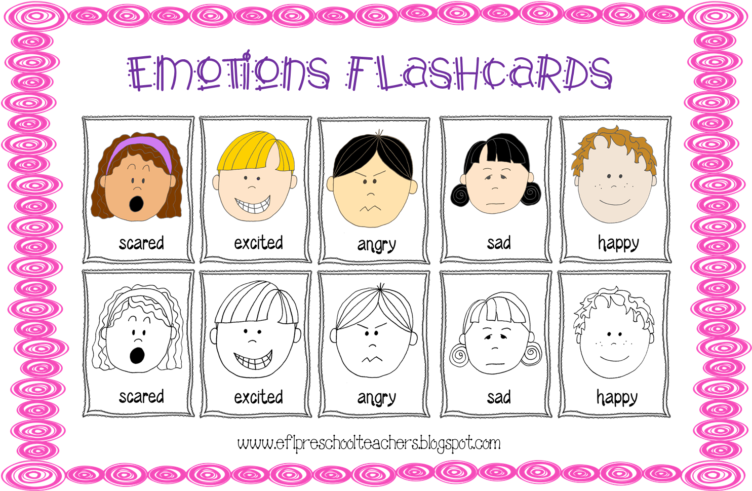 Esl/efl Preschool Teachers - Flashcards Feelings And Emotions - Free ...