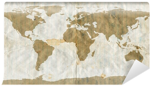 Download World Map On Dirty Used Loose Leaf Paper - Scratch Map Black ...
