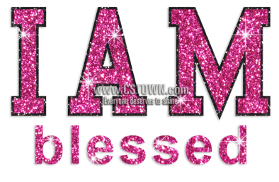 Download Pink Bling I Am Blessed Glitter Iron-on Transfer - Pink PNG ...
