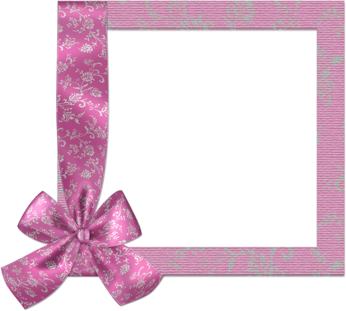 Download Cute Baby Pink Png Frame With Bow - Pink Png Photo Frames PNG ...