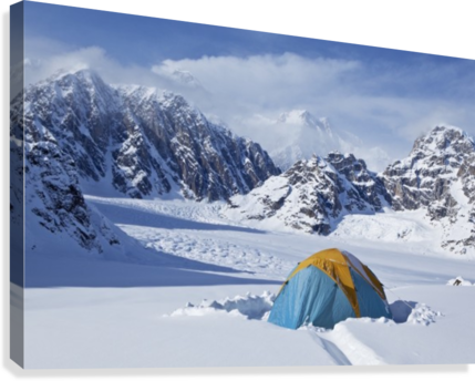 Download Mountain Tent On Ridge In Winter, Mt - Posterazzi Mountain ...