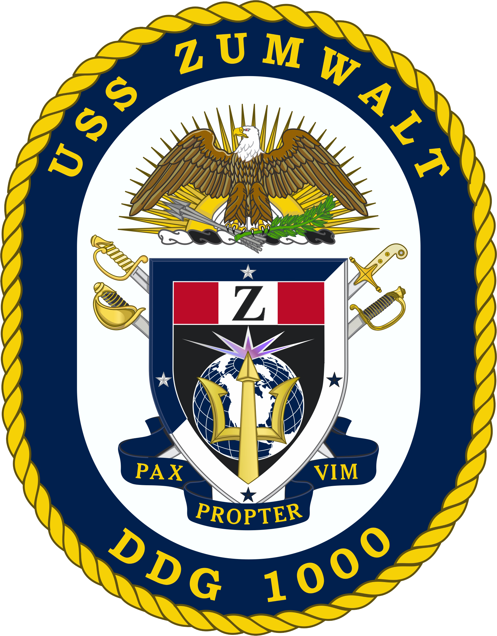 Download Uss Zumwalt Ddg-1000 Crest - Ddg 1000 Crest PNG Image with No ...