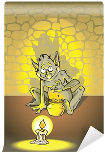 Download Greedy Troll Counting Golden Coins In The Dungeon, - Coin PNG ...